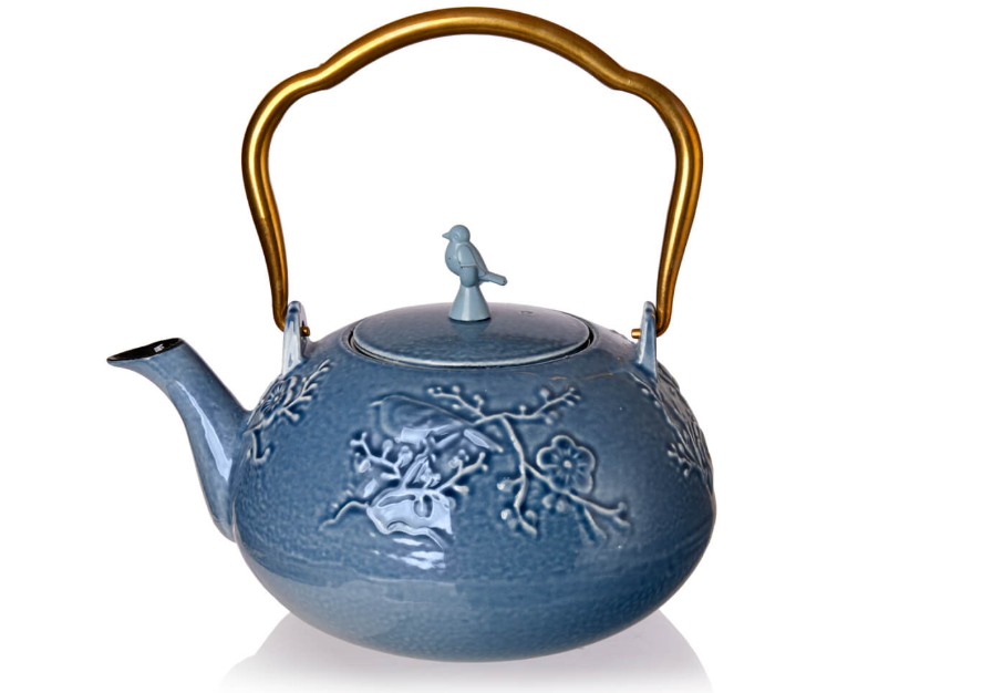Ocean Blue Cast Iron Teapot – Good Life Tea